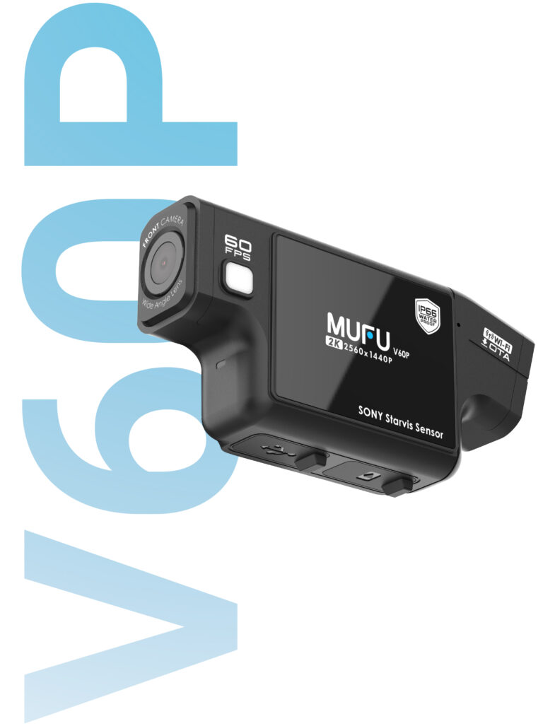 กล้องหมวกกันน็อค MUFU V60P | 2K, Sony Starvis, กันน้ำ IP66